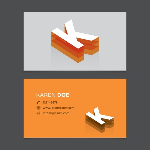 Business card letter k Royalty Free Vector Image