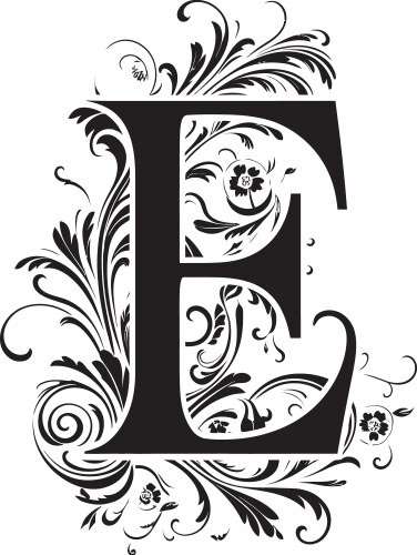 Enigmatic script mystifying font e design Vector Image