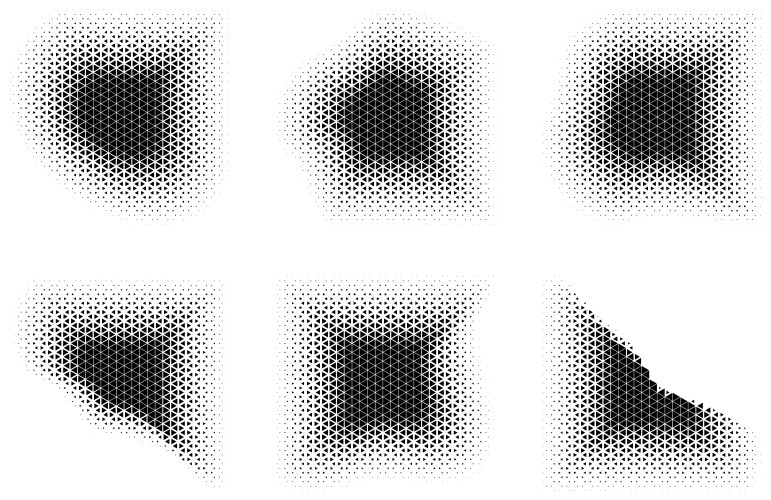 Halftone triangle pattern reprographic technique Vector Image