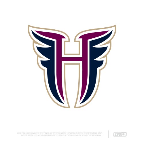 Modern professional letter emblem for sport teams Vector Image