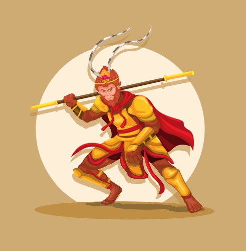 Monkey king Royalty Free Vector Image - VectorStock