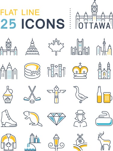Ottawa line icons 4 Royalty Free Vector Image - VectorStock