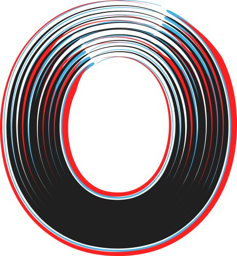 Colorful font letter o Royalty Free Vector Image