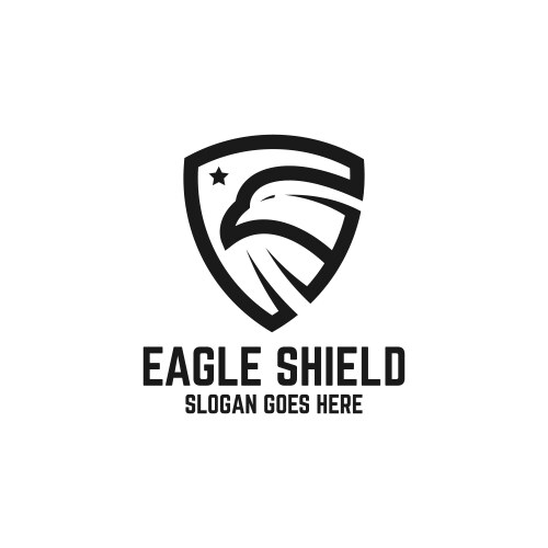 Shutter guard eagle logo design Royalty Free Vector Image