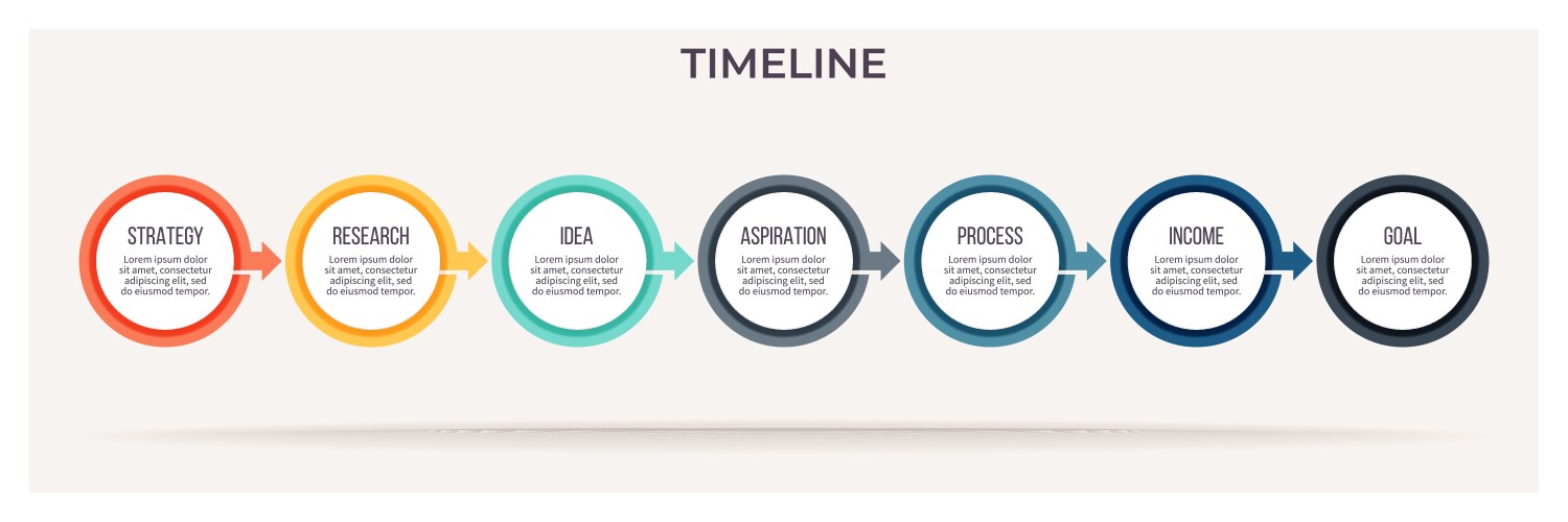 Business infographics timeline with 7 steps Vector Image