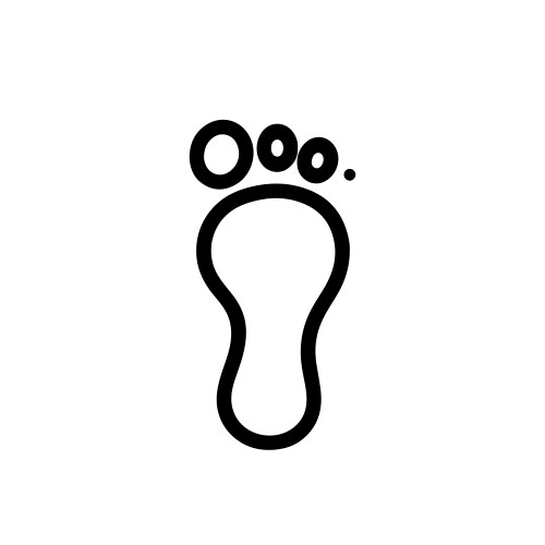 Footprint outline icon image with white background