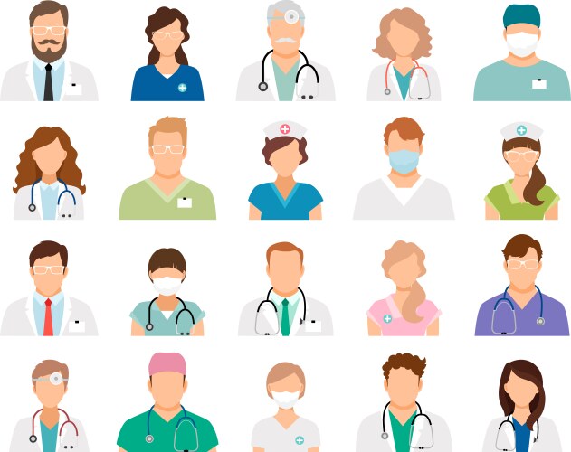 Medical staff professionals group in uniform Vector Image