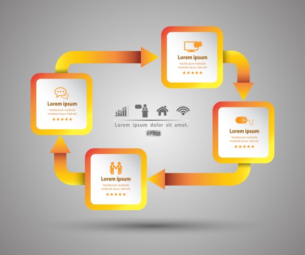 3d concept arrow business model with 3 Royalty Free Vector