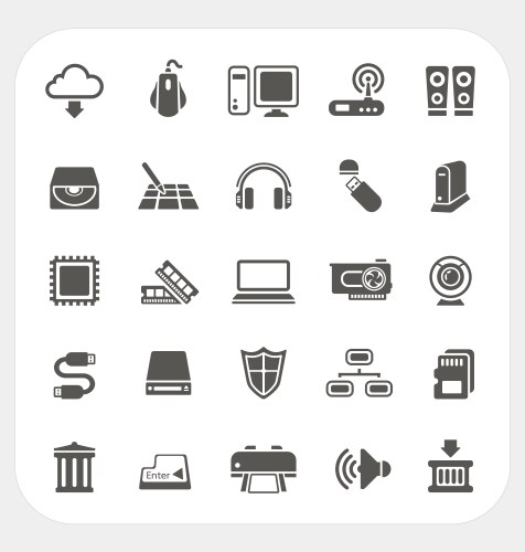Cartoon personal computer components Royalty Free Vector