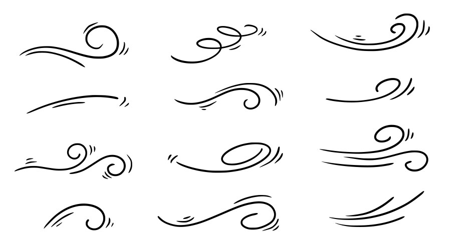 Set of dividers and borders from curved doodle Vector Image