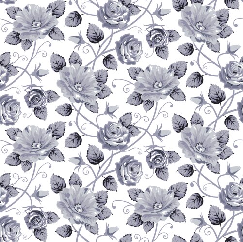 Roses seamless pattern Royalty Free Vector Image