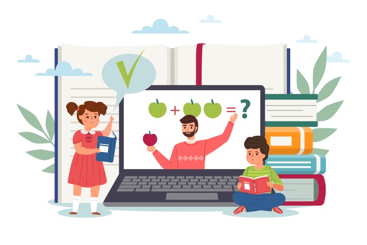 Distance learning concept Royalty Free Vector Image