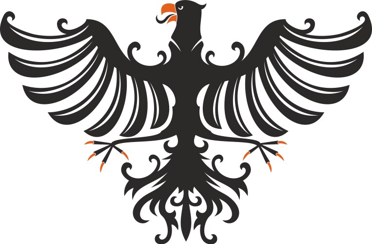 Black eagle heraldry symbol isolated bird mascot Vector Image