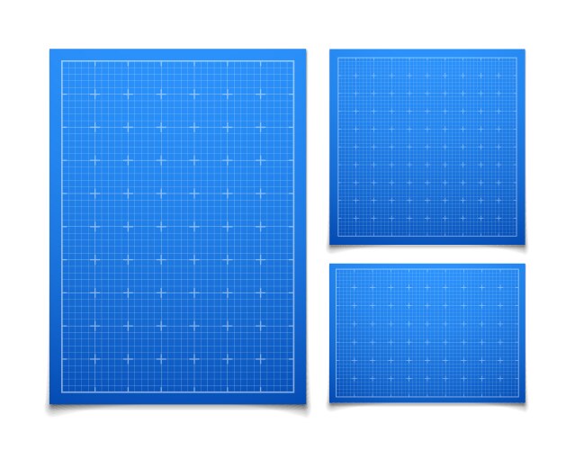 Blue square grid blueprint Royalty Free Vector Image
