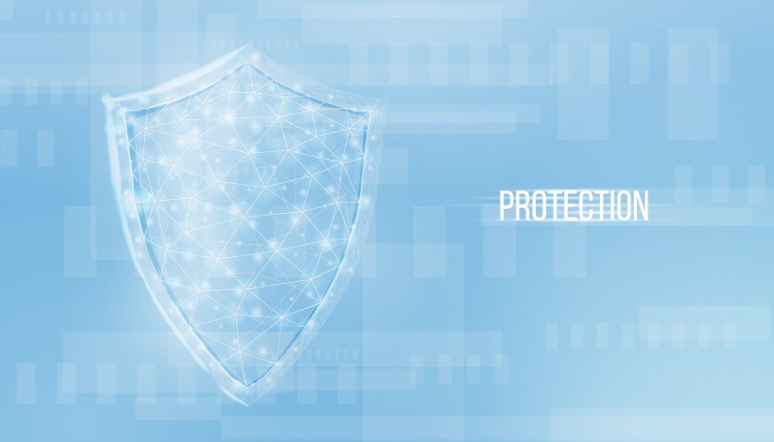 Guard shield cyber security concept with glowing Vector Image