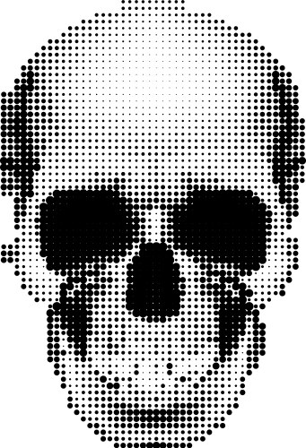 Halftone skull Royalty Free Vector Image - VectorStock