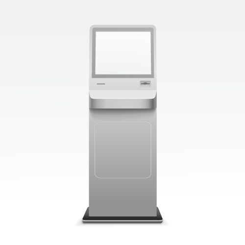 Digital information kiosk displaying public Vector Image Digital information kiosk displaying public Vector Image