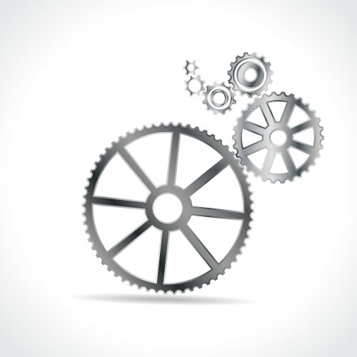 Cogs and gears interlocking design Royalty Free Vector Image