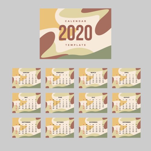 Modern corporate calendar a4 background template Vector Image