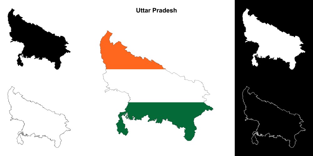 India Uttar Pradesh Map Vector Images (over 390)