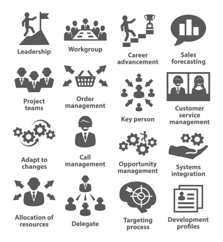 Business management icons pack 42 Royalty Free Vector Image