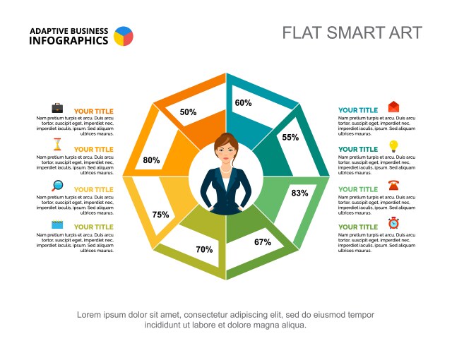 Pie chart with six parts template Royalty Free Vector Image