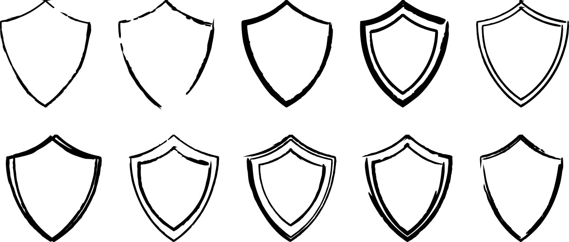 Frame shield texture element outline border Vector Image