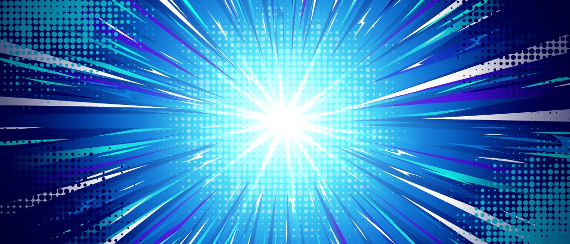 Blue explosion background with rays Royalty Free Vector