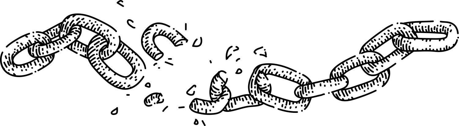 Broken chain Royalty Free Vector Image - VectorStock