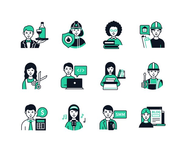 Different professions Royalty Free Vector Image