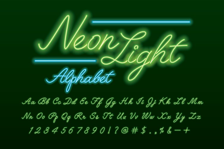 Neon font Royalty Free Vector Image - VectorStock