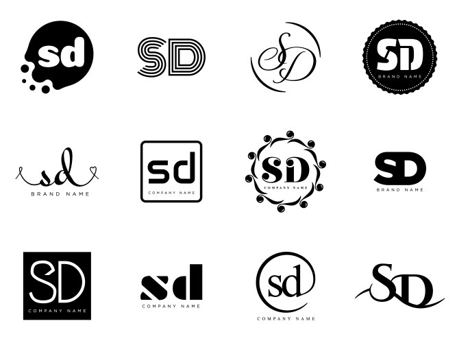 Sd logo company template letter s and d logotype Vector Image