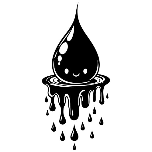 Drip hand drawn line transparent background Vector Image