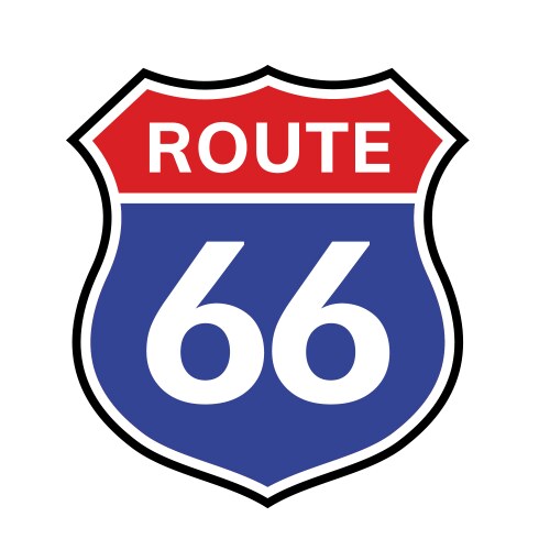 Route 66 sign Royalty Free Vector Image - VectorStock