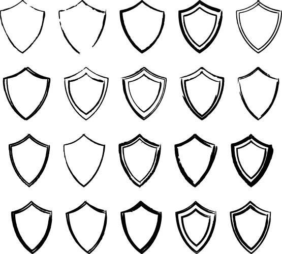 Frame shield texture element outline border Vector Image