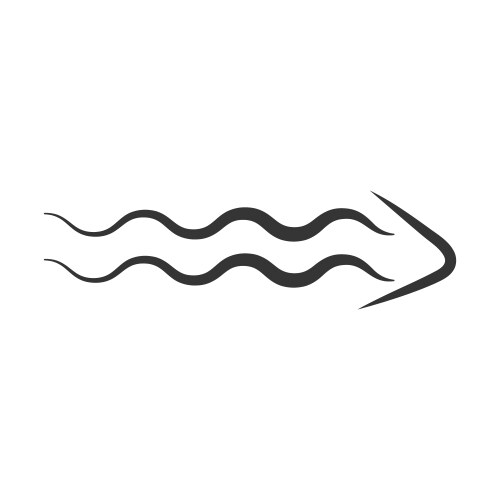 Wind direction of air movement sign black curl Vector Image