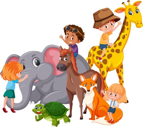 Children in the Zoo Clipart Vector Images (over 6,300)