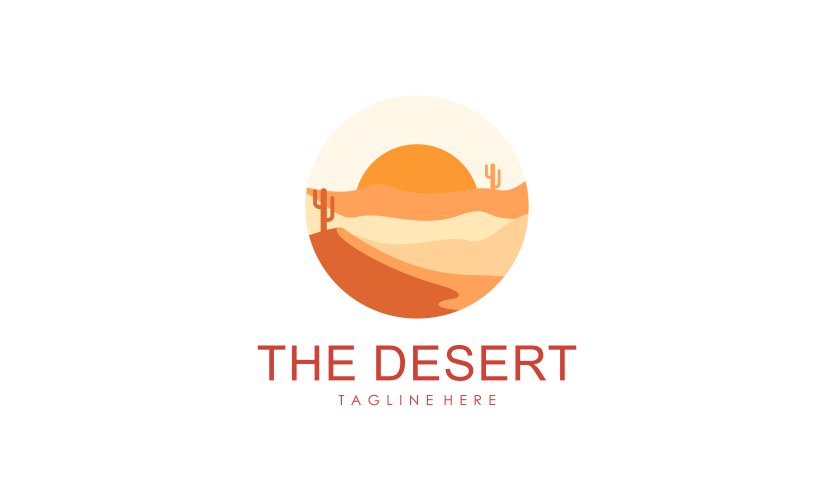 Desert logo design template Royalty Free Vector Image