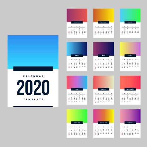 Modern corporate calendar background template Vector Image