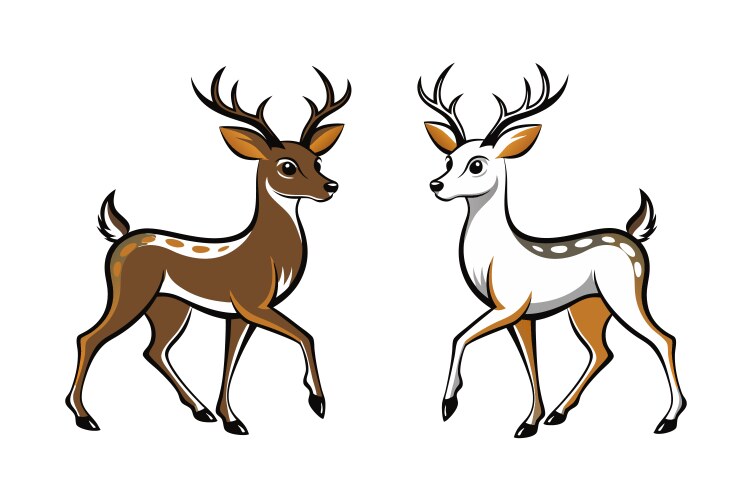 Sika deer axis samba isolated Royalty Free Vector Image