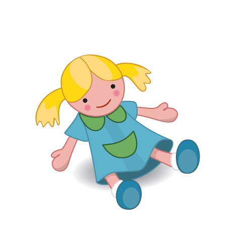 Fun doll cartoon Royalty Free Vector Image - VectorStock