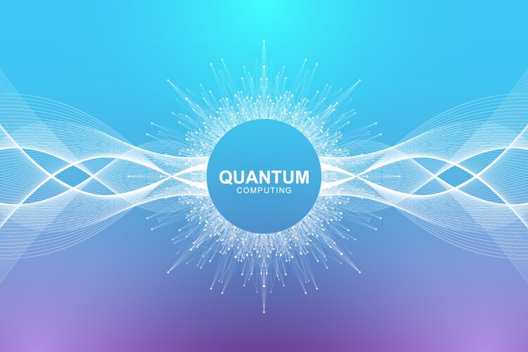 Quantum computing concept deep learning Royalty Free Vector