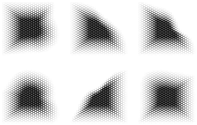 Halftone triangle pattern reprographic technique Vector Image