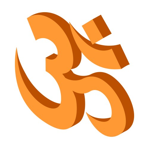 Hindu om symbol icon simple style Royalty Free Vector Image