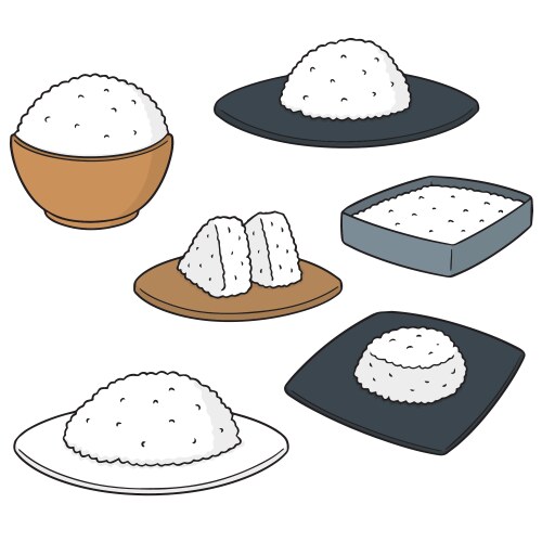 Set of rice Royalty Free Vector Image - VectorStock