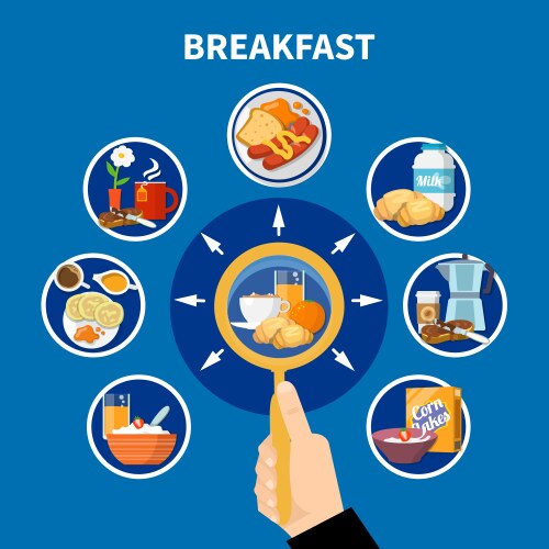 Food icon set breakfast time Royalty Free Vector Image