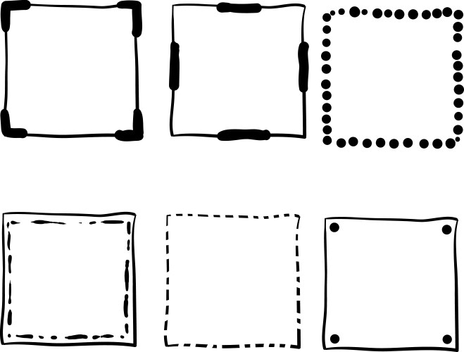 Frame doodle collection with handdrawn cartoon Vector Image