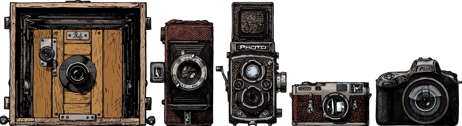 Folding camera Royalty Free Vector Image - VectorStock