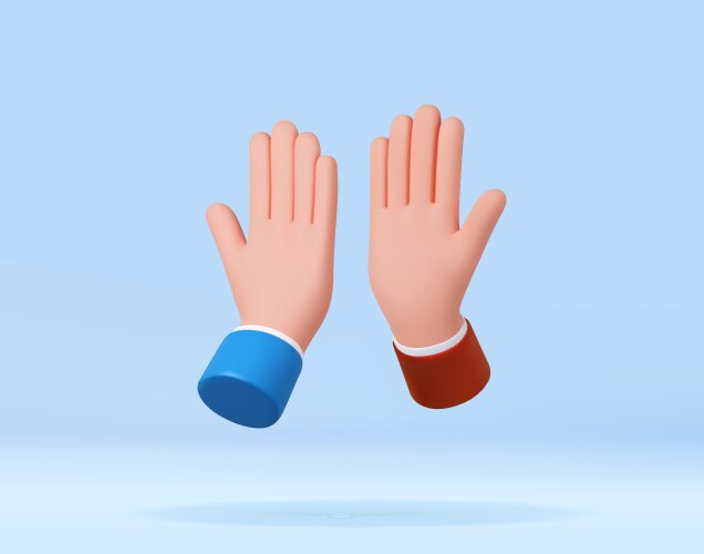 3d high five hand gesture Royalty Free Vector Image