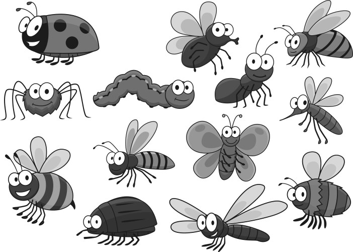 Frame with insects cartoon parasites border Vector Image